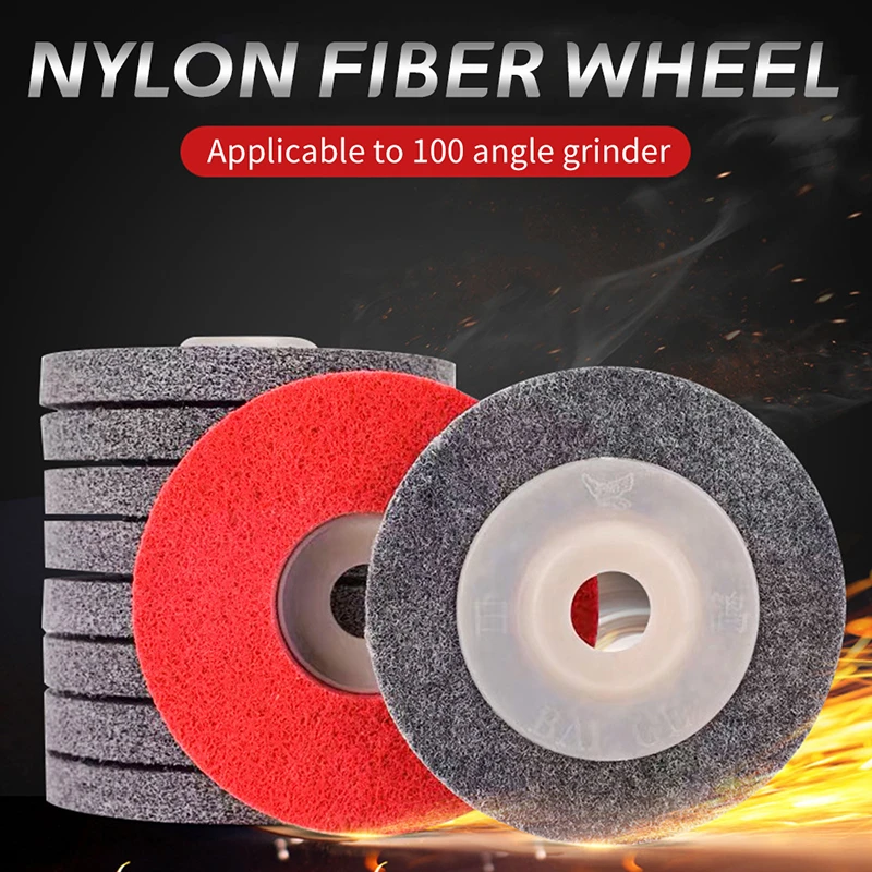100mm Nylon Fiber Wheel Non Woven Abrasive Disc 4" Grinding Polishing ...