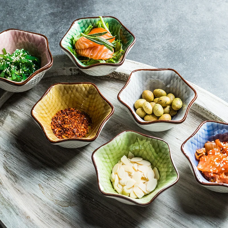 Ice-Crack-Ceramic-Bowl-Creative-Fish-Scale-Pattern-Hexagonal-Seasoning ...