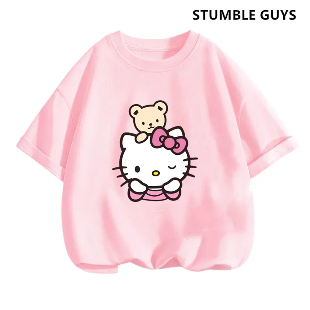 Hello-Kitty-Tshirt-Kids-Clothes-Girls-Trucksuit-T-shirts-Short-Sleeve ...