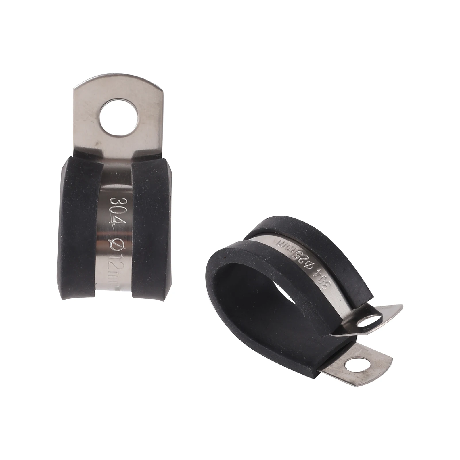 Stainless-Steel-Rubber-Lined-P-Clips-R-type-Pipe-ClampCable-Mounting ...