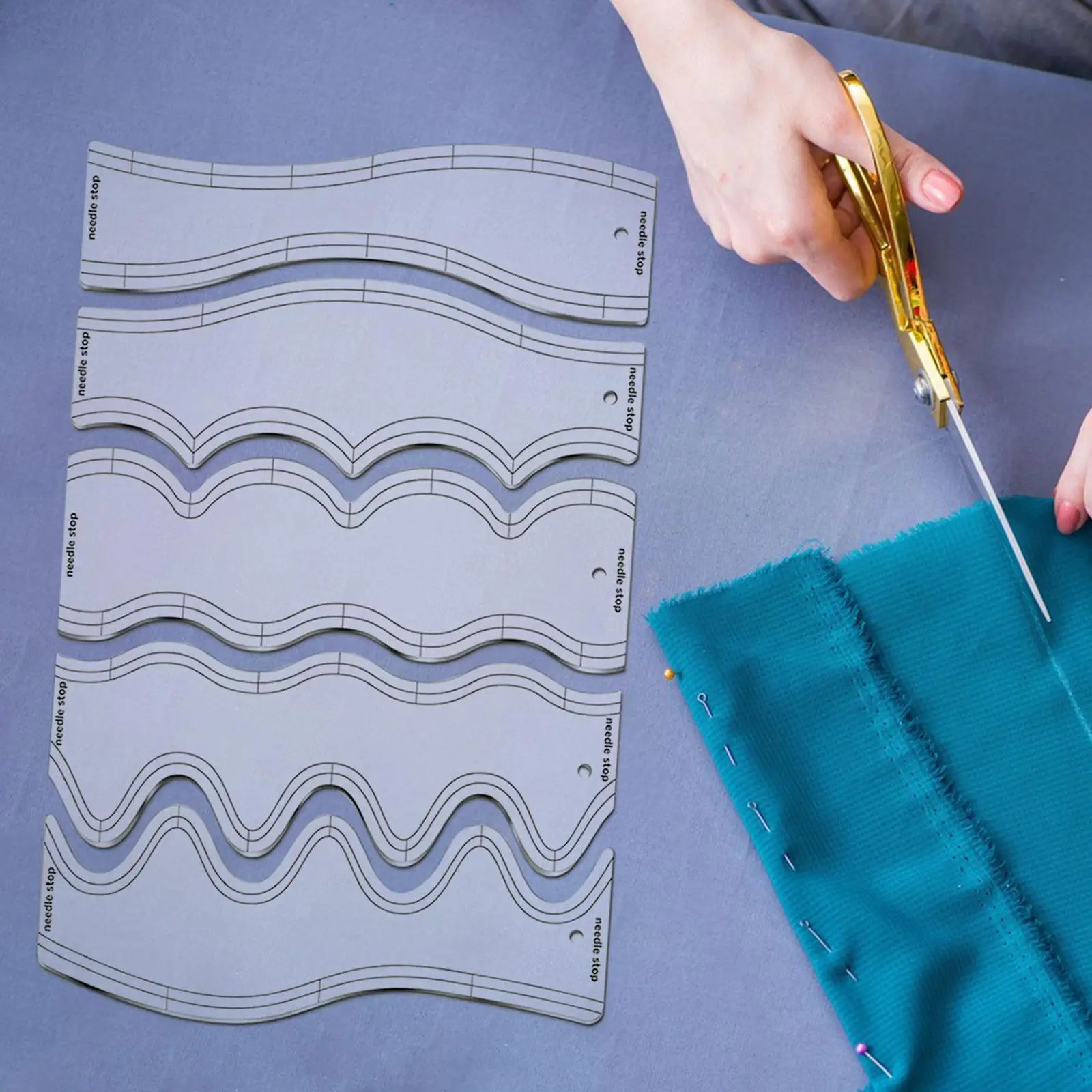 5-Pieces-Wave-Edge-Rulers-Practical-Sewing-Accessories-Quilt-Ruler ...