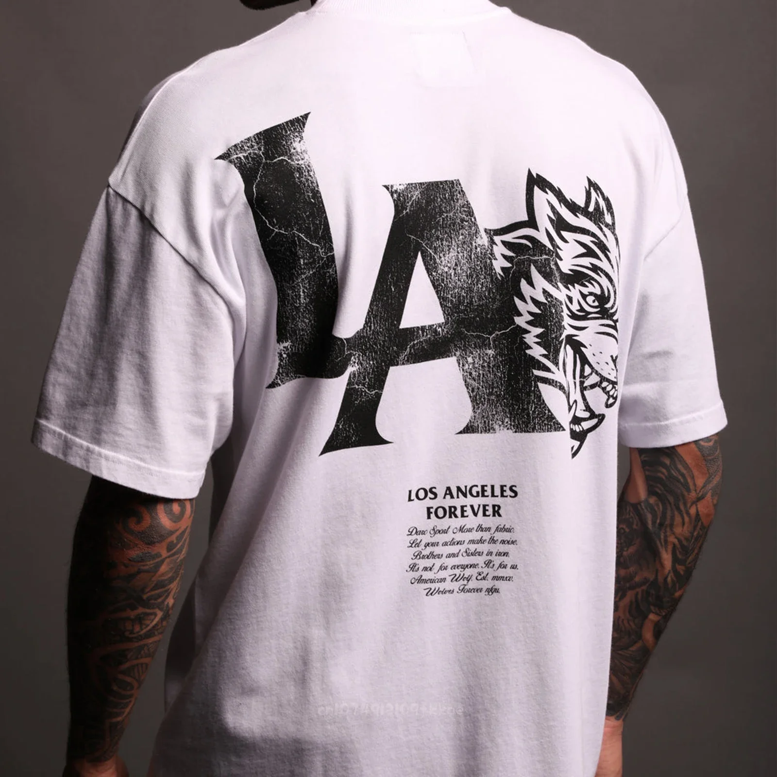 Darc-Sport-T-shirts-Premium-Short-Sleeve-Wolves-Graphic-Back-Print-Gym ...