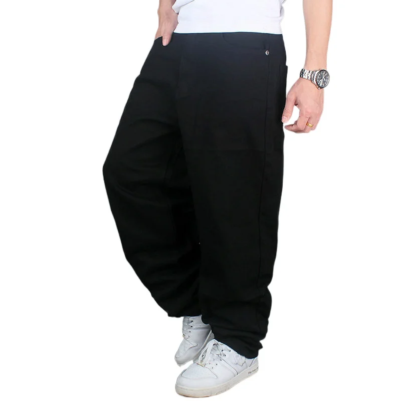 Hip-Hop-Baggy-Jeans-Black-Mens-Denim-Hip-hop-Loose-Pants-Rap-Jeans-For ...