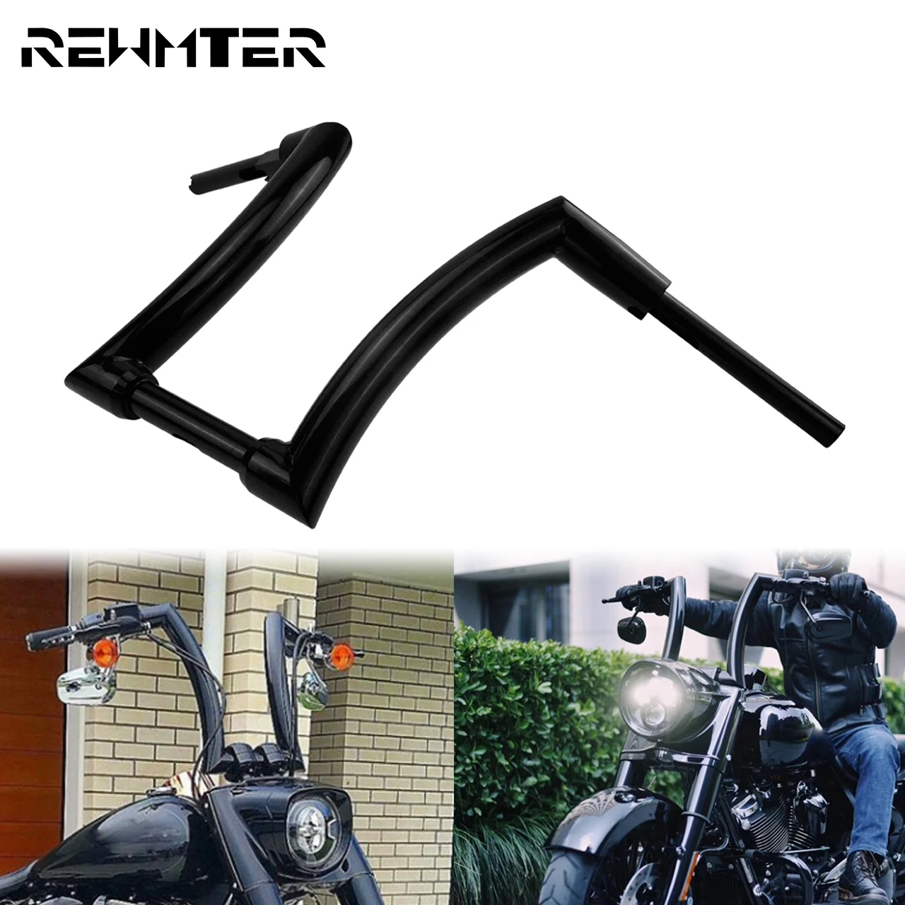 Black-Motorcycle-12-14-16-Drag-Bar-Handlebar-For-Harley-Softail ...