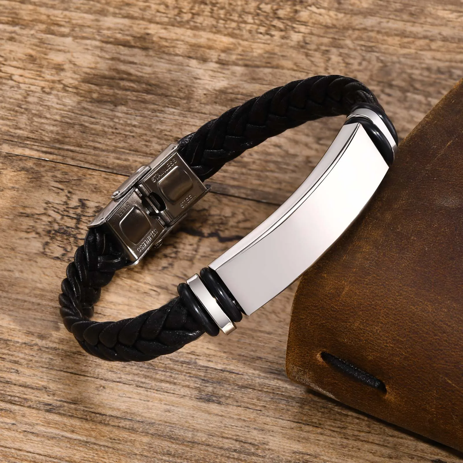 Leather Bracelets For Men Engraved