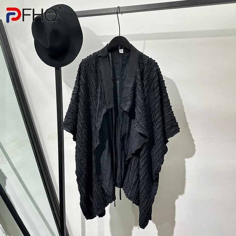 PFHQ-Men-s-Irregular-Wrinkles-Windbreakers-Summer-Lace-tied-Half-sleeve ...