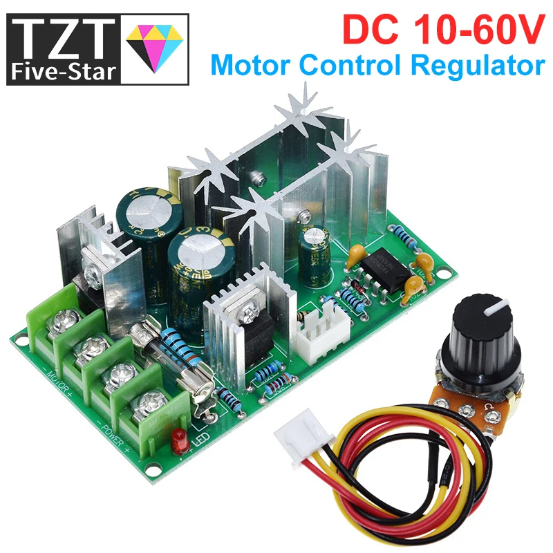 TZT DC 10-60V Motor Speed Control Regulator PWM Motor Speed Controller Switch 20A Current ...