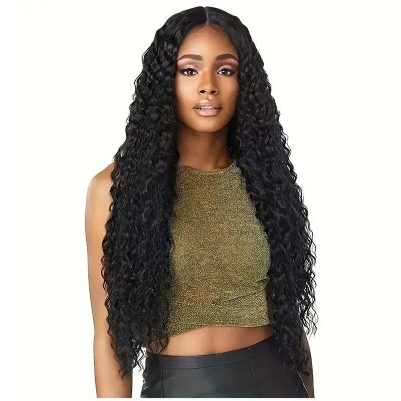 Wig HD Lace Front Wig Middle Parted Long Curly Big Wave Wig Women's Wig ...