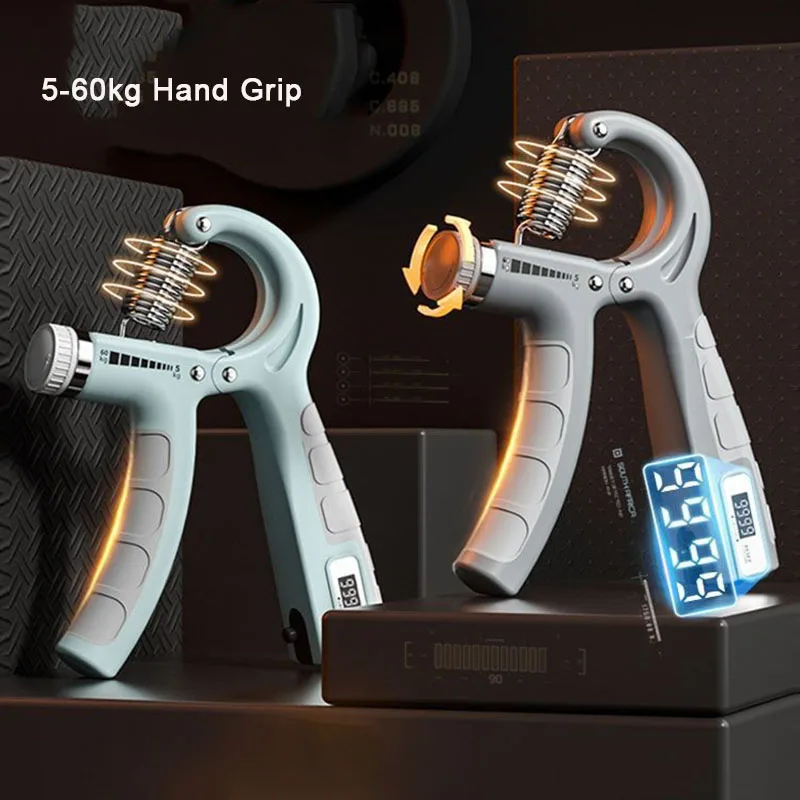 Adjustable Hand Grip Strengthener 5-60kg Hand Grip Trainer with Counter ...