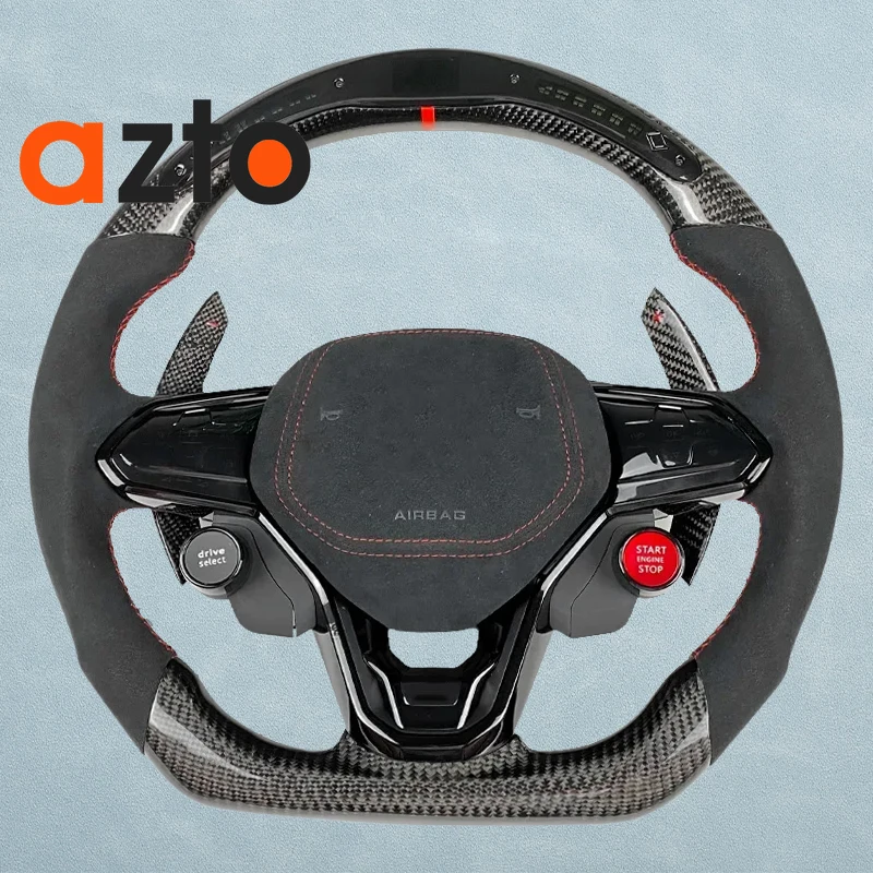 Real-Carbon-Fiber-Steering-Wheel-For-Volkswagen-VW-Golf-8-R-Line-GTI ...