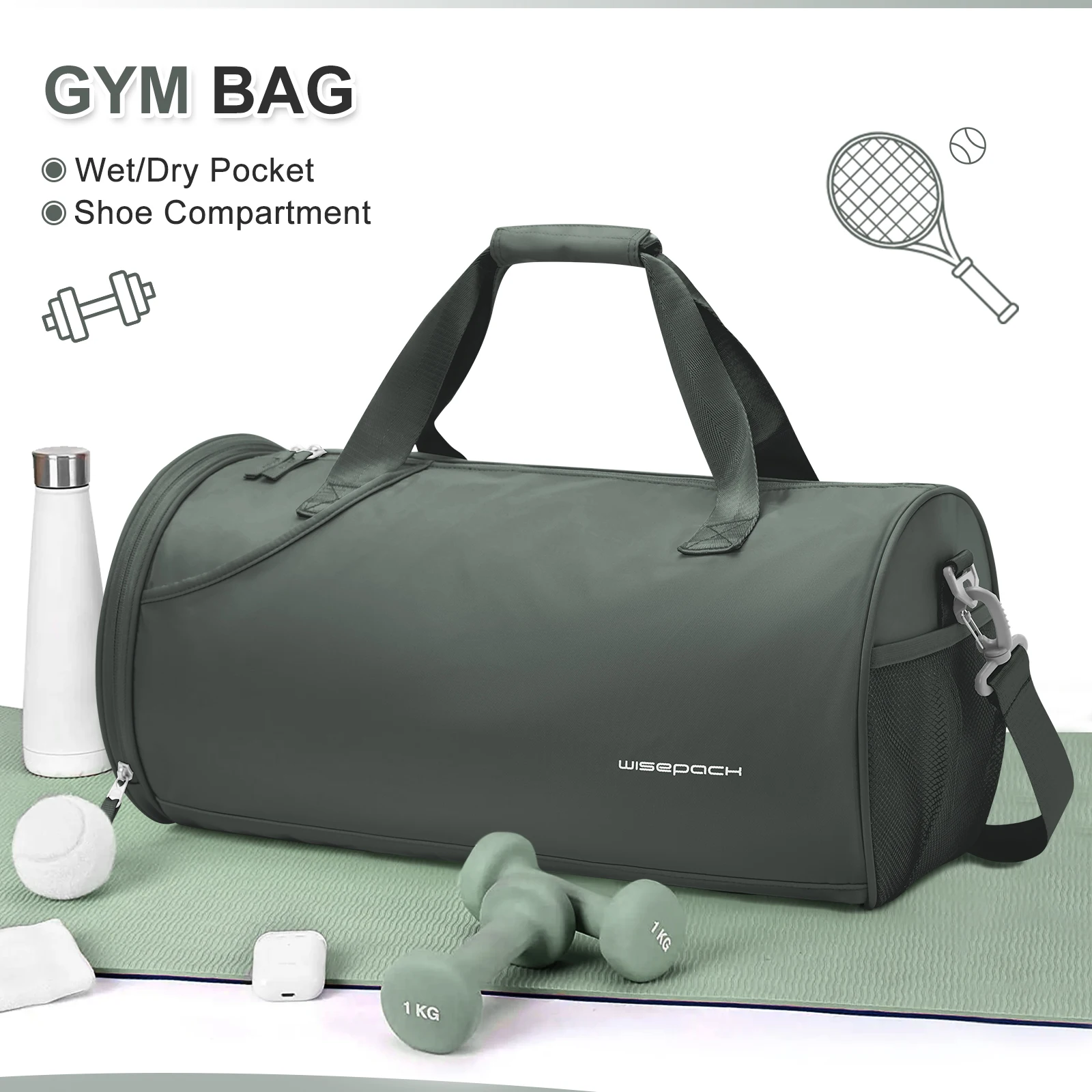 Handbag-Woman-Training-Fitness-Sports-Gym-Yoga-Bag-Separate-Wet-Dry ...