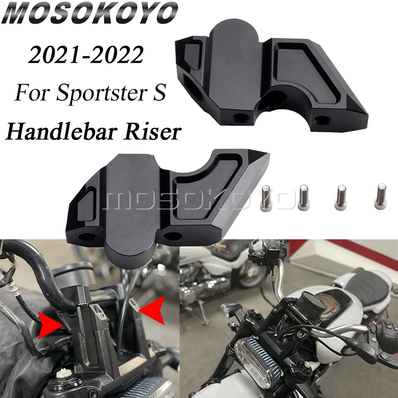 Pair Aluminum Handlebar Risers For Harley Sportster S 1250S