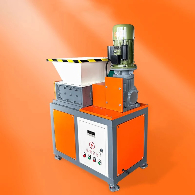 New shredder crushes double-axis plastic tire scrap metal wood straw ...