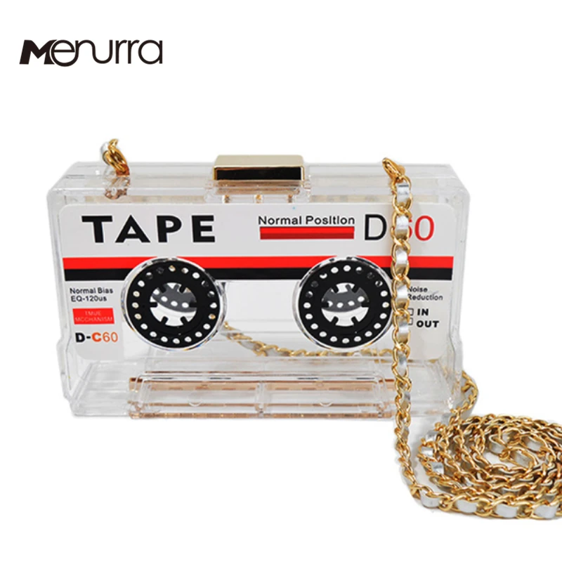 Audiotape-Evening-Bag-Designer-Personalized-Transparent-Tape-Cassettes ...