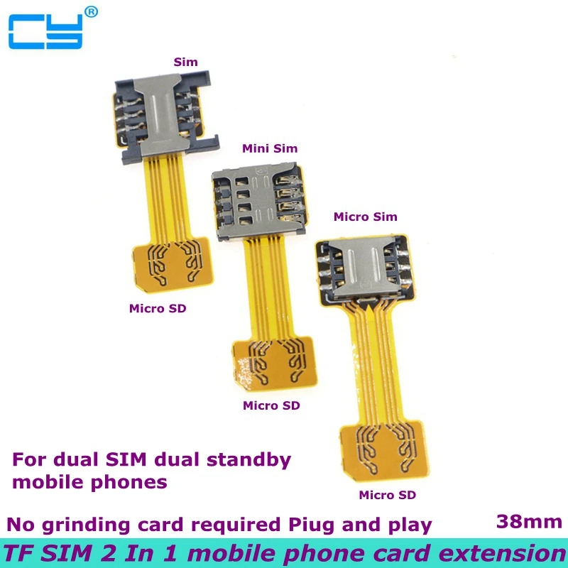 New-38mm-Double-Dual-SIM-Card-Micro-SD-Adapter-for-Android-Extender-2 ...