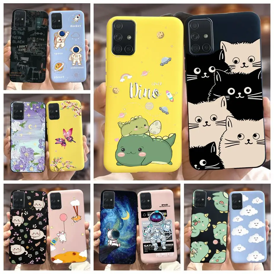 For-Samsung-Galaxy-A51-A71-4G-Case-A515F-A715F-Cute-Dinosaur-Cartoon ...