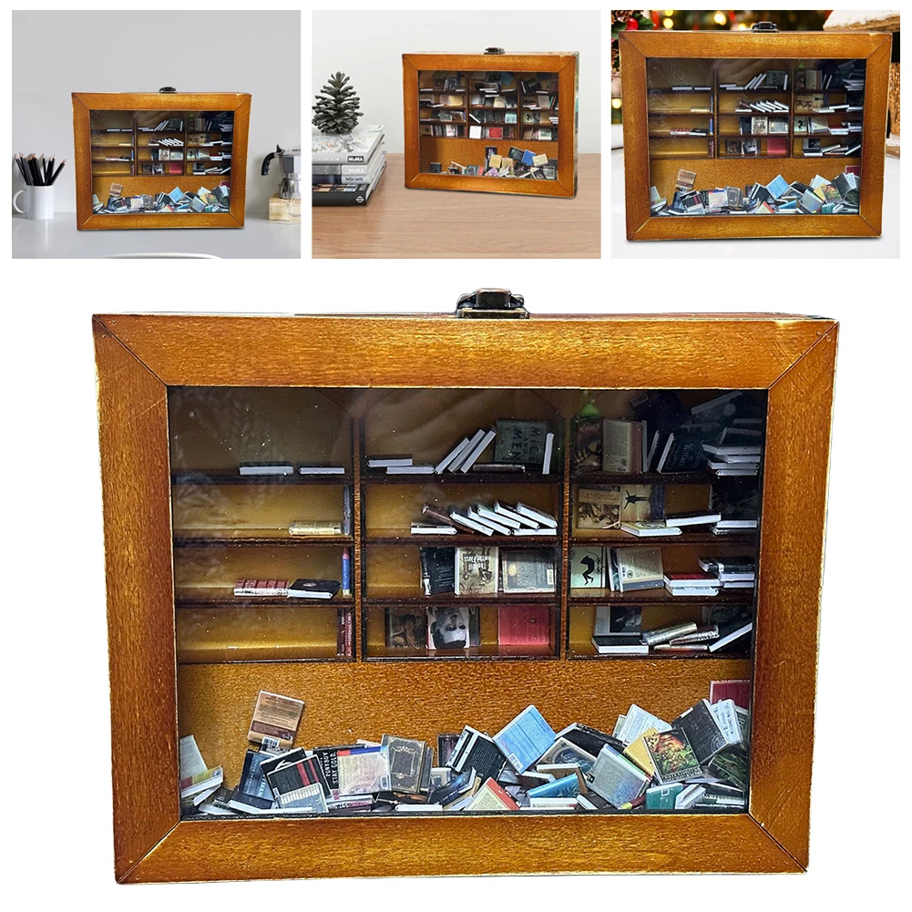 Mini-Bookshelf-Miniature-Library-Miniature-Shake-Away-Your-Anxiety-Book ...