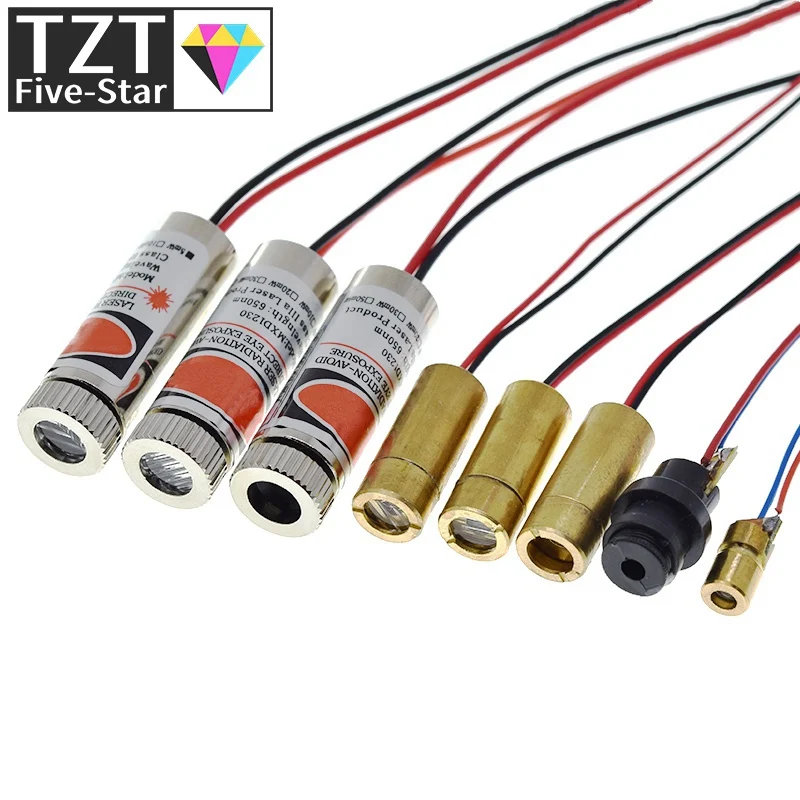 650nm 5mw Red Point / Line / Cross Laser Module Head Glass Lens Focusable Focus Adjustable Laser ...