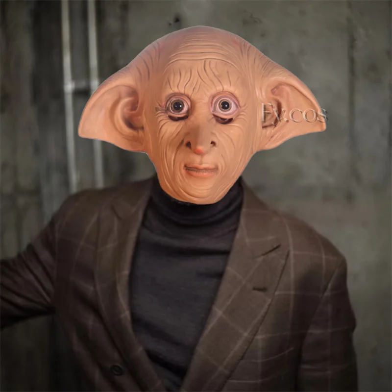 Dobby Elfin Mask for Men Rave Cosplay Scary Long Nose Elf Costume Full ...