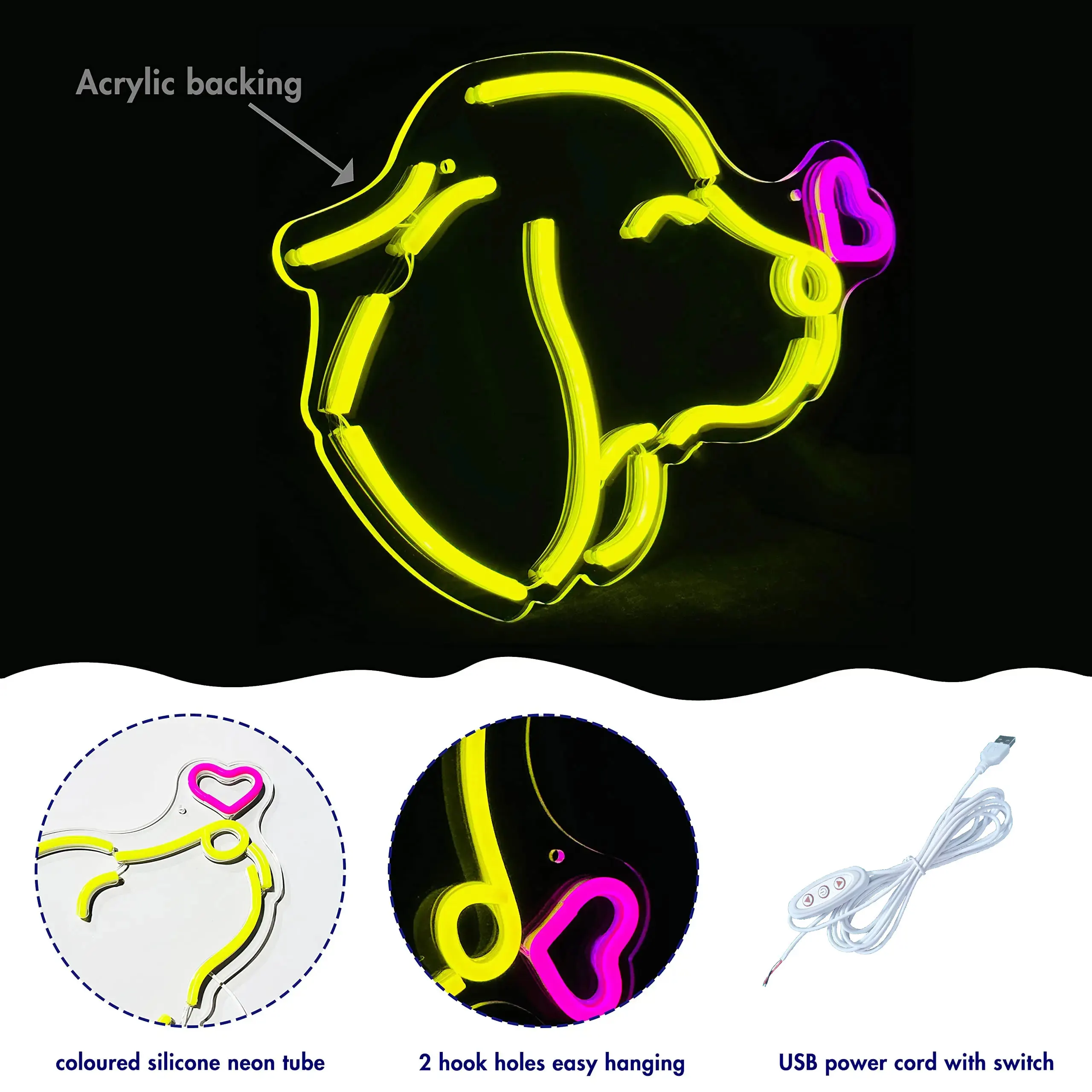 Golden Retriever Neon Sign Decor - wigglelove