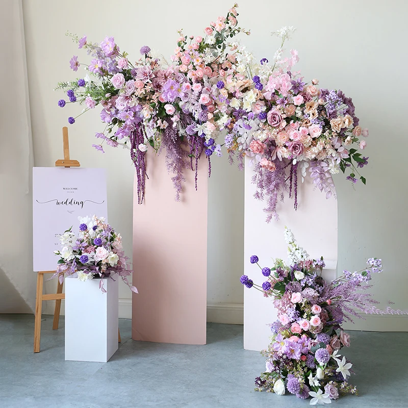 Purple-Lavender-Hang-Wisteria-Anthurium-Flower-Row-Wedding-Backdrop ...