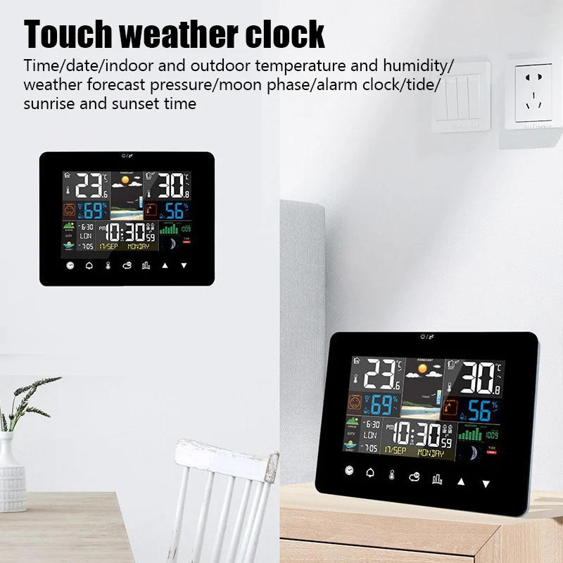 Sunrise-and-Sunset-Thermometer-Hygrometer-Touch-Screen-Operation ...