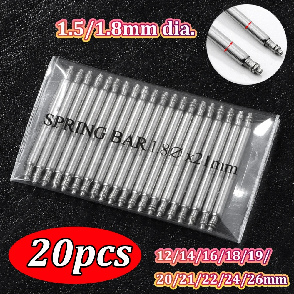 20pcs Dia 1.5mm 1.8mm Watch Band Spring Bars Links Pin 12 14 16mm 18mm ...
