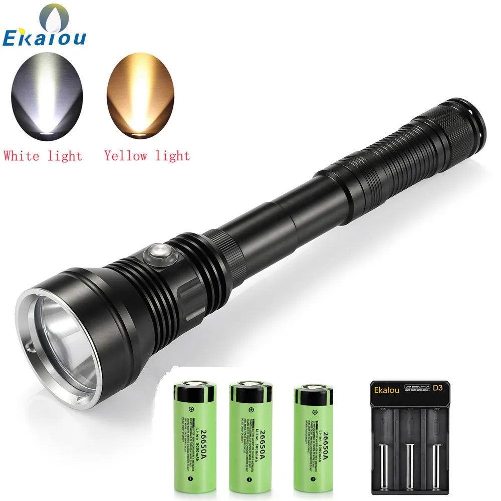 New XHP70.2 LED Profession Diving Flashlight Waterproof IP68 Underwater ...