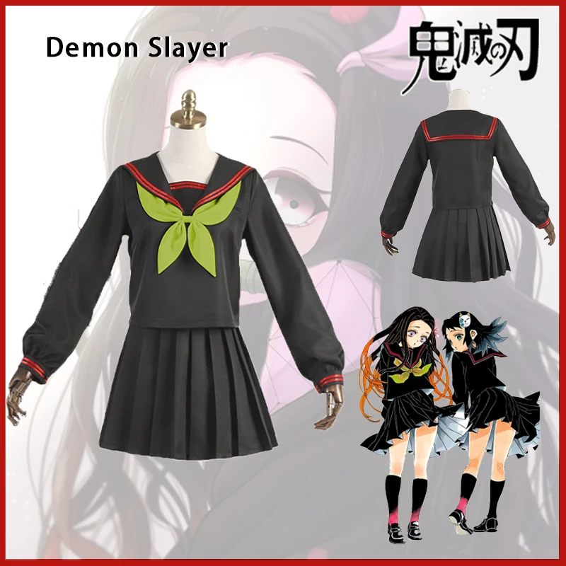 Demon Slayer Cosplay Custume Anime Kamado Nezuko Jk Uniform Set Kimetsu ...