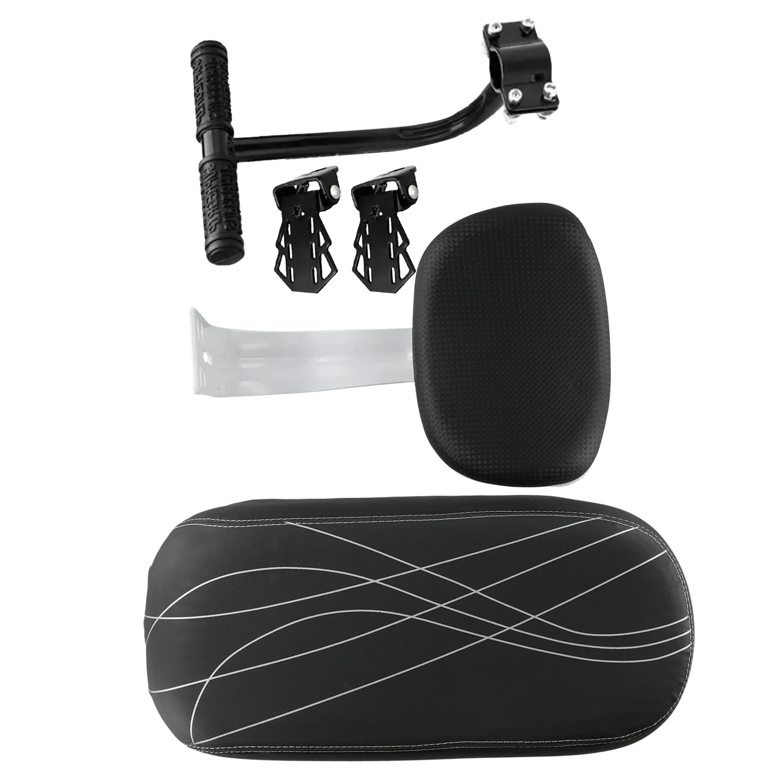 Bicycle-Rear-Saddle-Bicycle-Seat-With-Backrest-With-Handle-Pedal ...