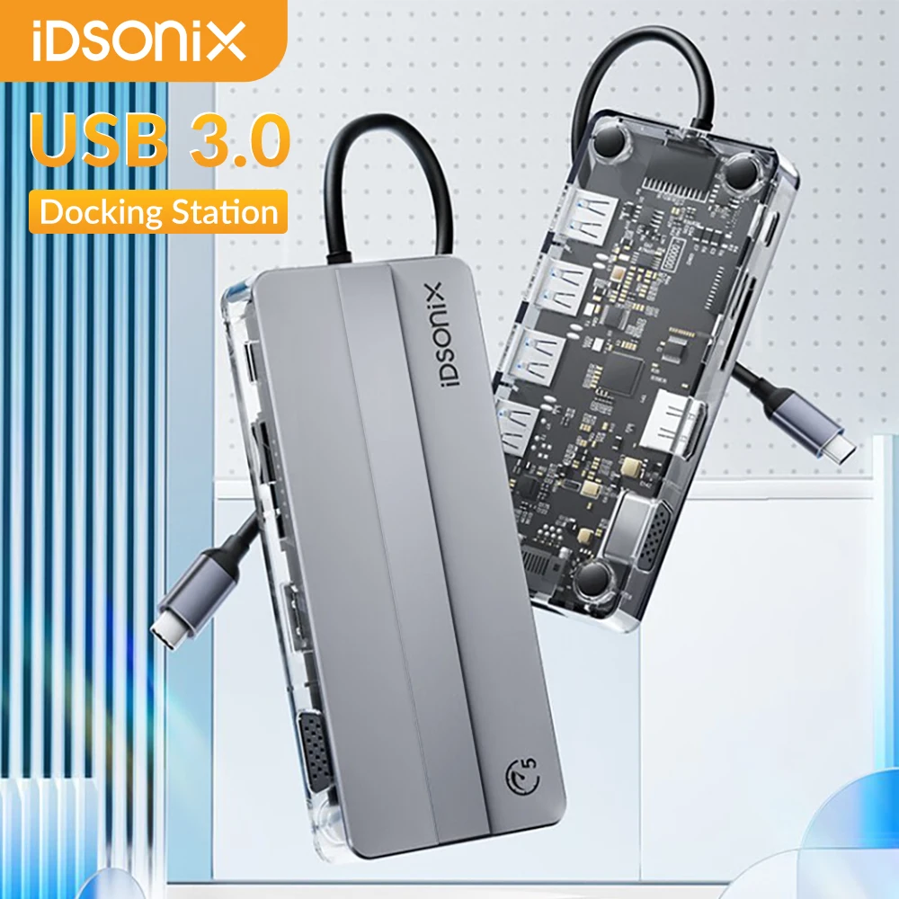 IDsonix-Hub-USB-transparente-para-PC-8-en-1-estaci-n-de-acoplamiento-4K ...