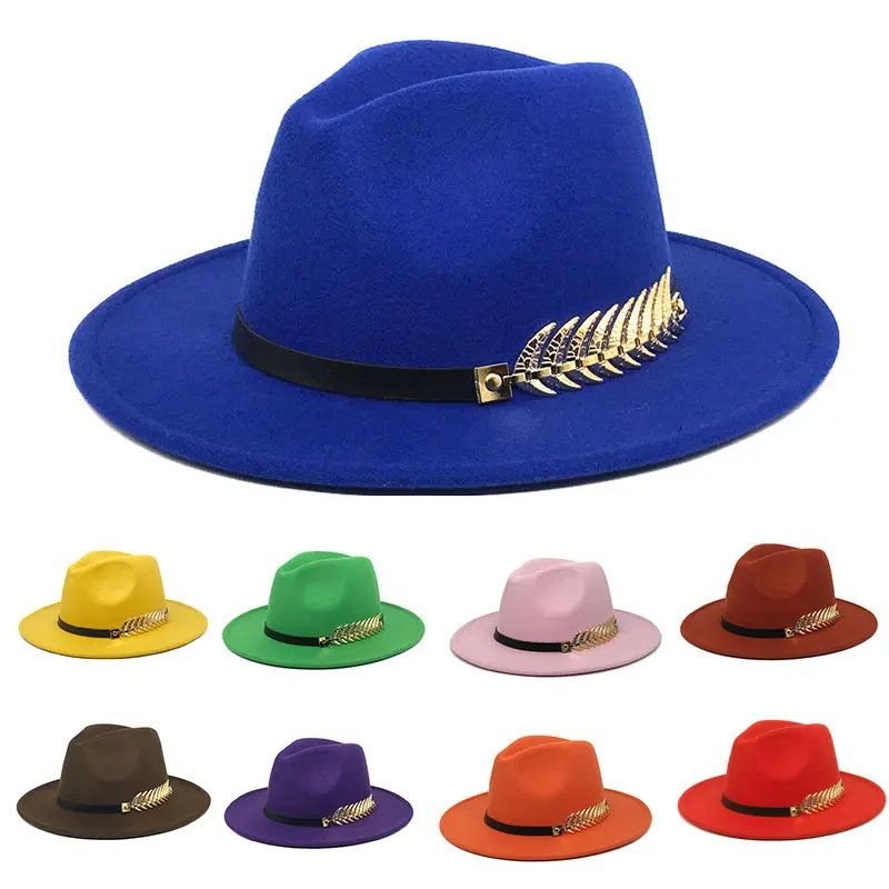 Fedora-de-ala-ancha-neutra-para-hombre-sombrero-de-jazz-cintur-n-de ...