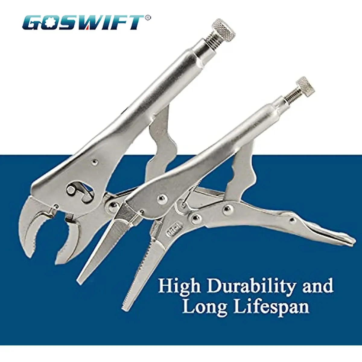 GOSWIFT-2PCS-Heavy-Duty-Locking-Pliers-10-inch-Curved-Jaw-9-inch-Long ...