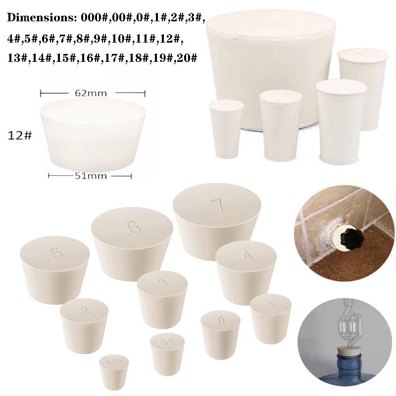 1-5-10pcs-White-Laboratory-Wine-Bottle-Rubber-Plug-Pipe-Push-in-Sealing ...
