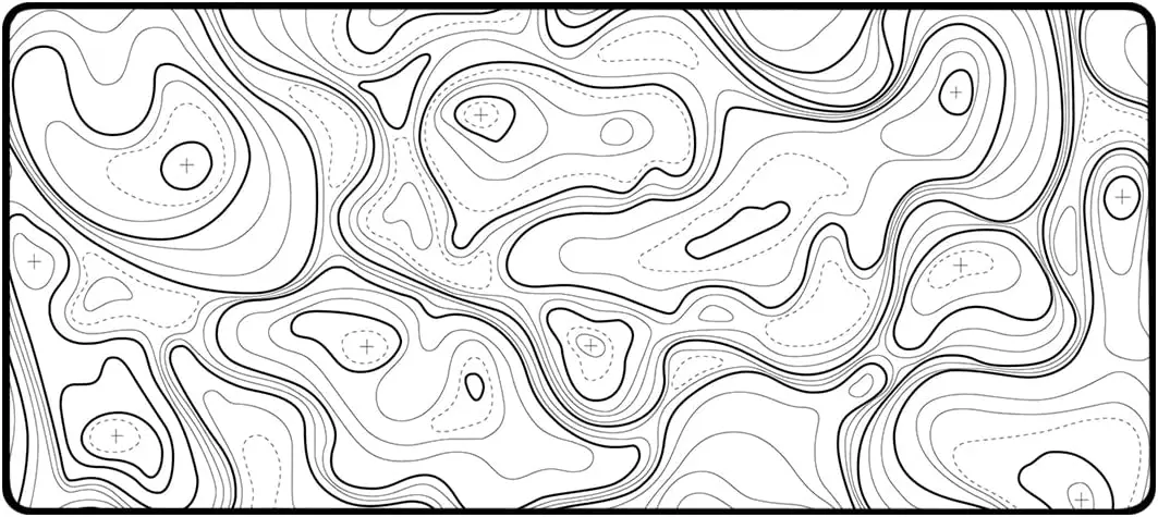 Grand tapis de souris topographique blanc, antidérapant, 3mm, tapis de ...