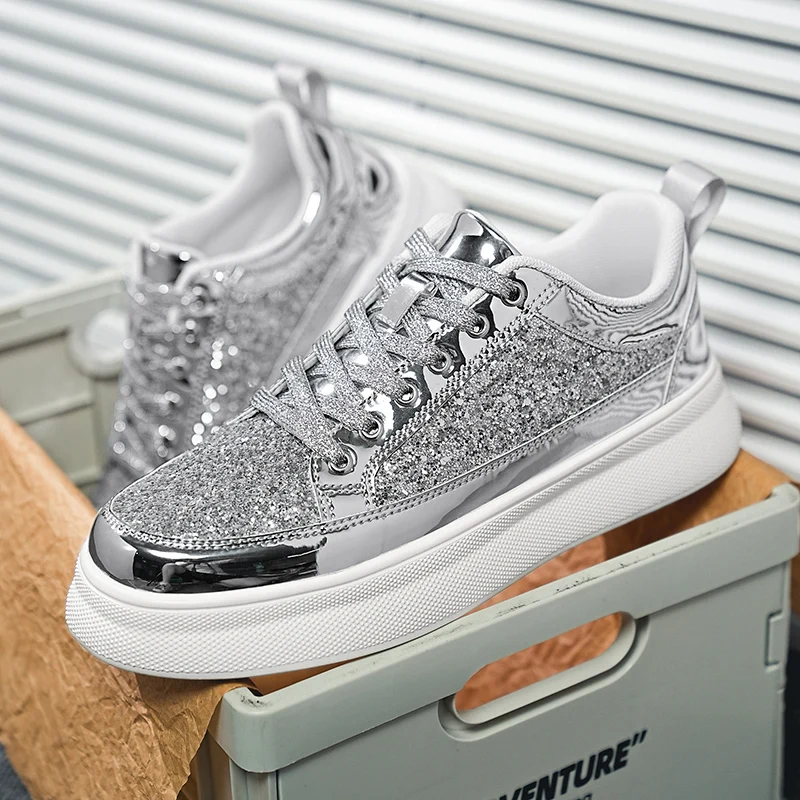 New-Fashion-Silver-Glitter-Sneakers-Men-Shiny-Shoes-Spring-and-Autumn ...
