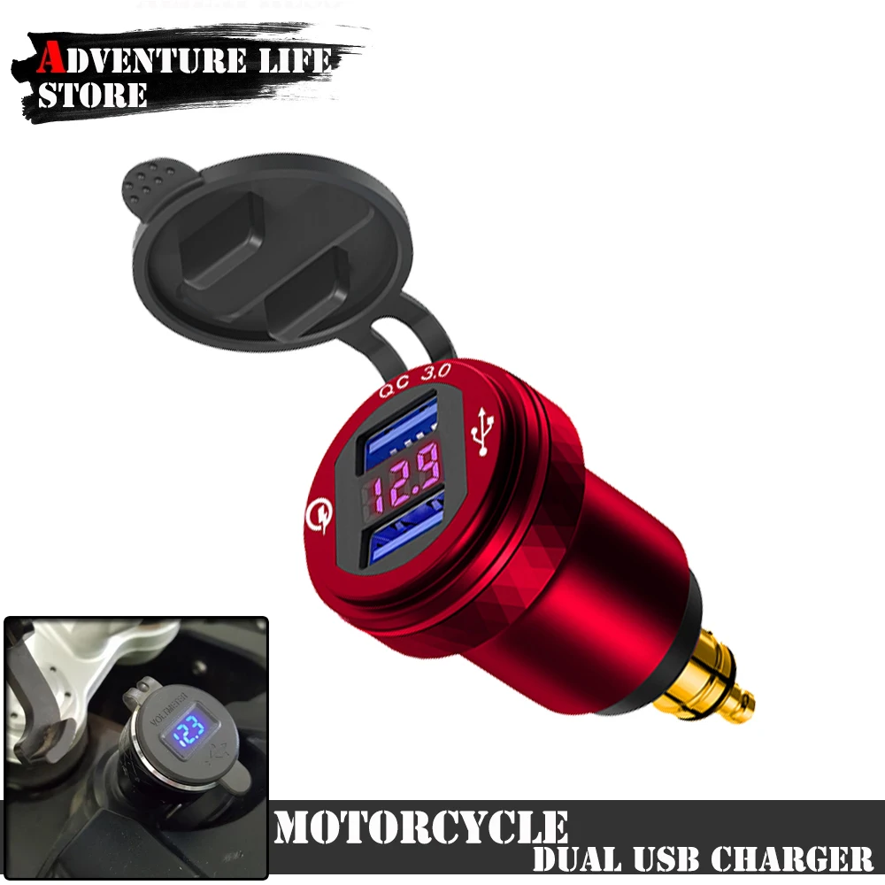 Motorcycle Quick Charge 3.0 Dual Usb Charger Plug European Socket ...