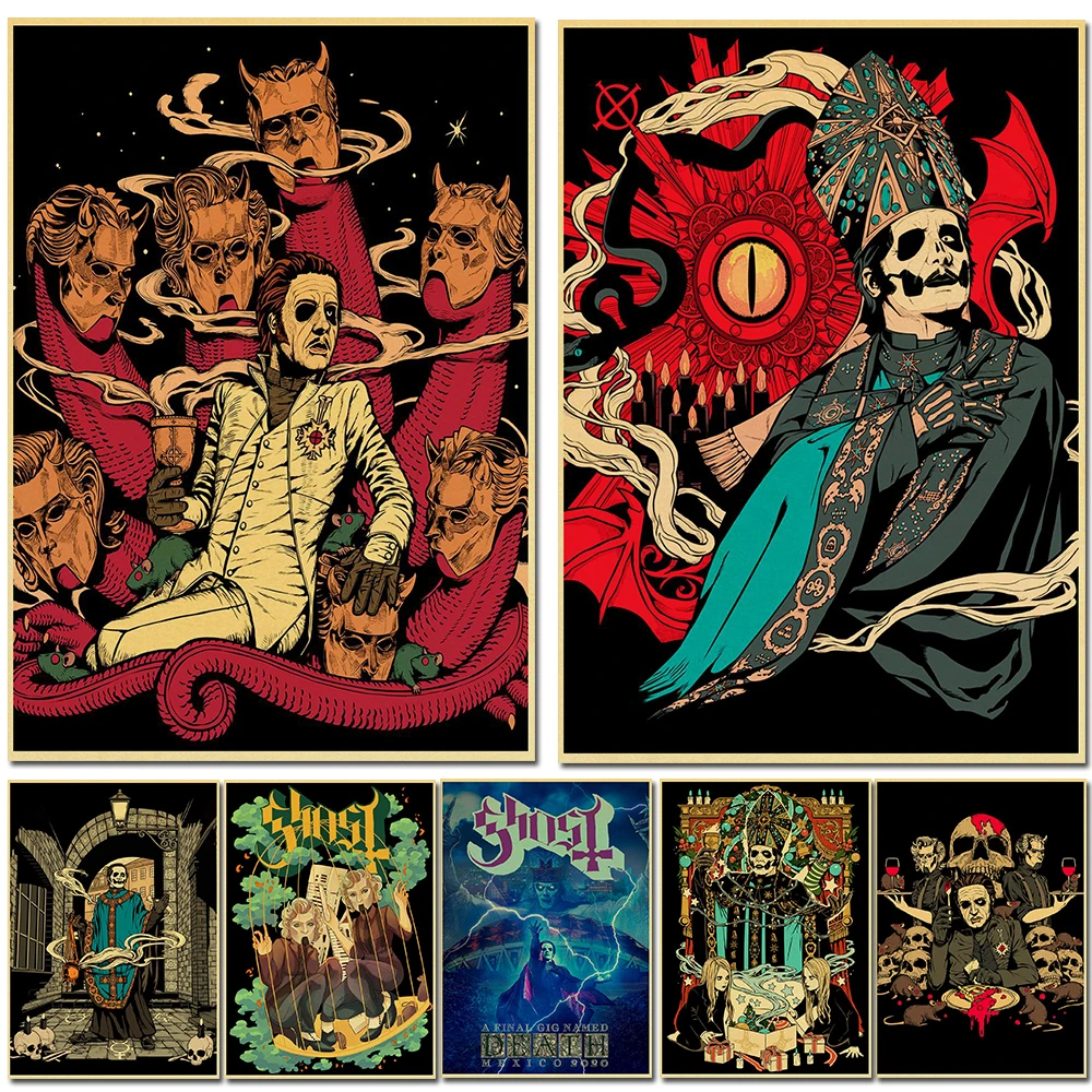 Ghost Band Posters Rock Music Vintage Retro Matte Kraft Paper Antique ...