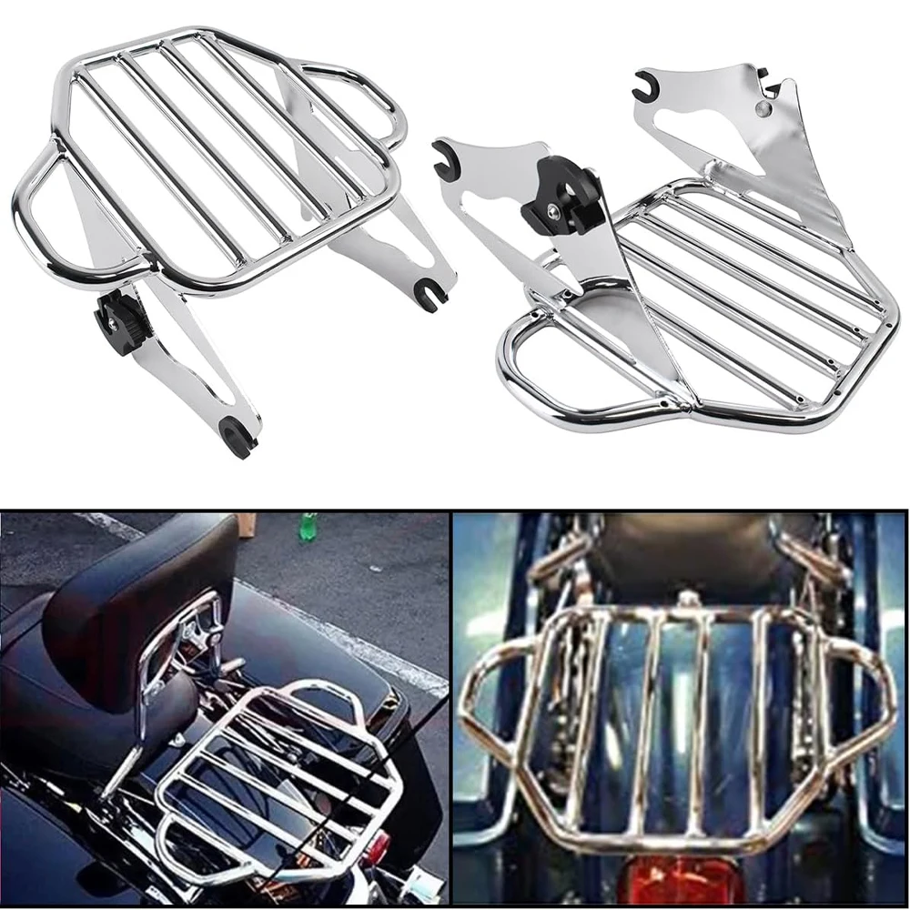 Motorcycle Chrome Two-Up Detachable Luggage Rack For Touring Electra ...