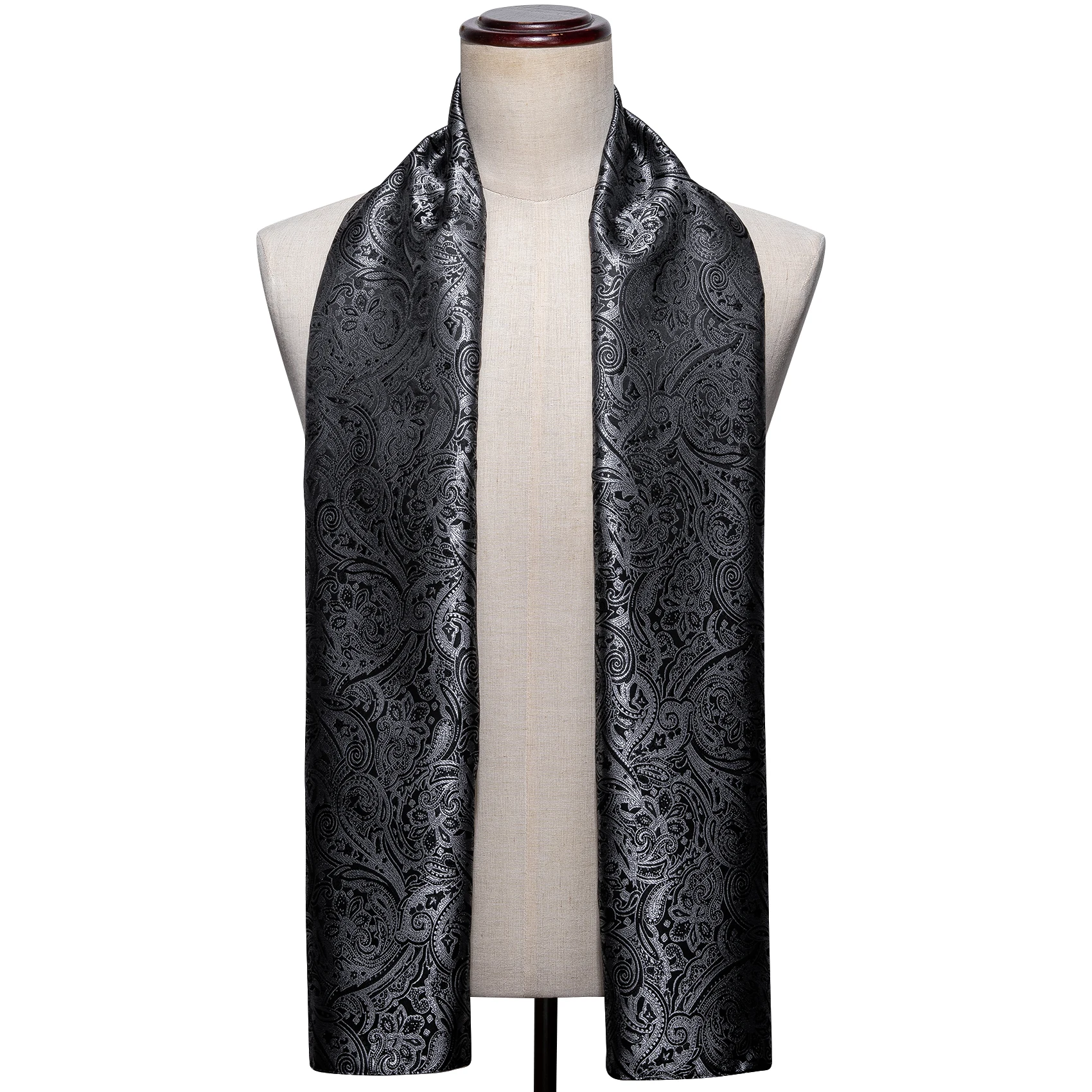 Mode-Seide-Schal-Luxus-Band-Designer-M-nner-Frauen-Schwarz-Paisley ...