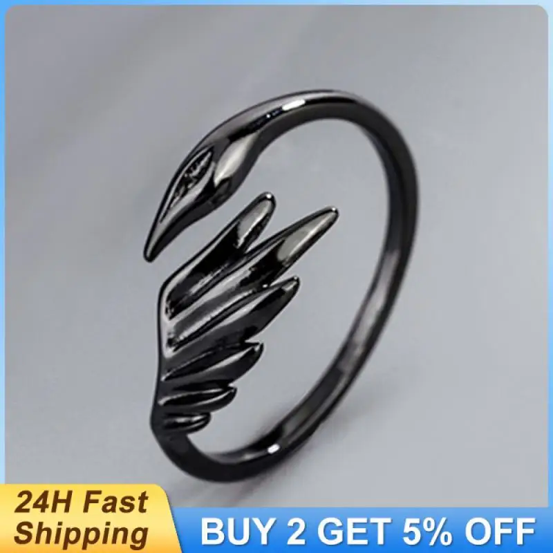 Retro-Angel-Devil-Wing-Rings-Men-Women-Vintage-Ancient-Silver-Color-Punk-Hip-Hop-Adjustable ...