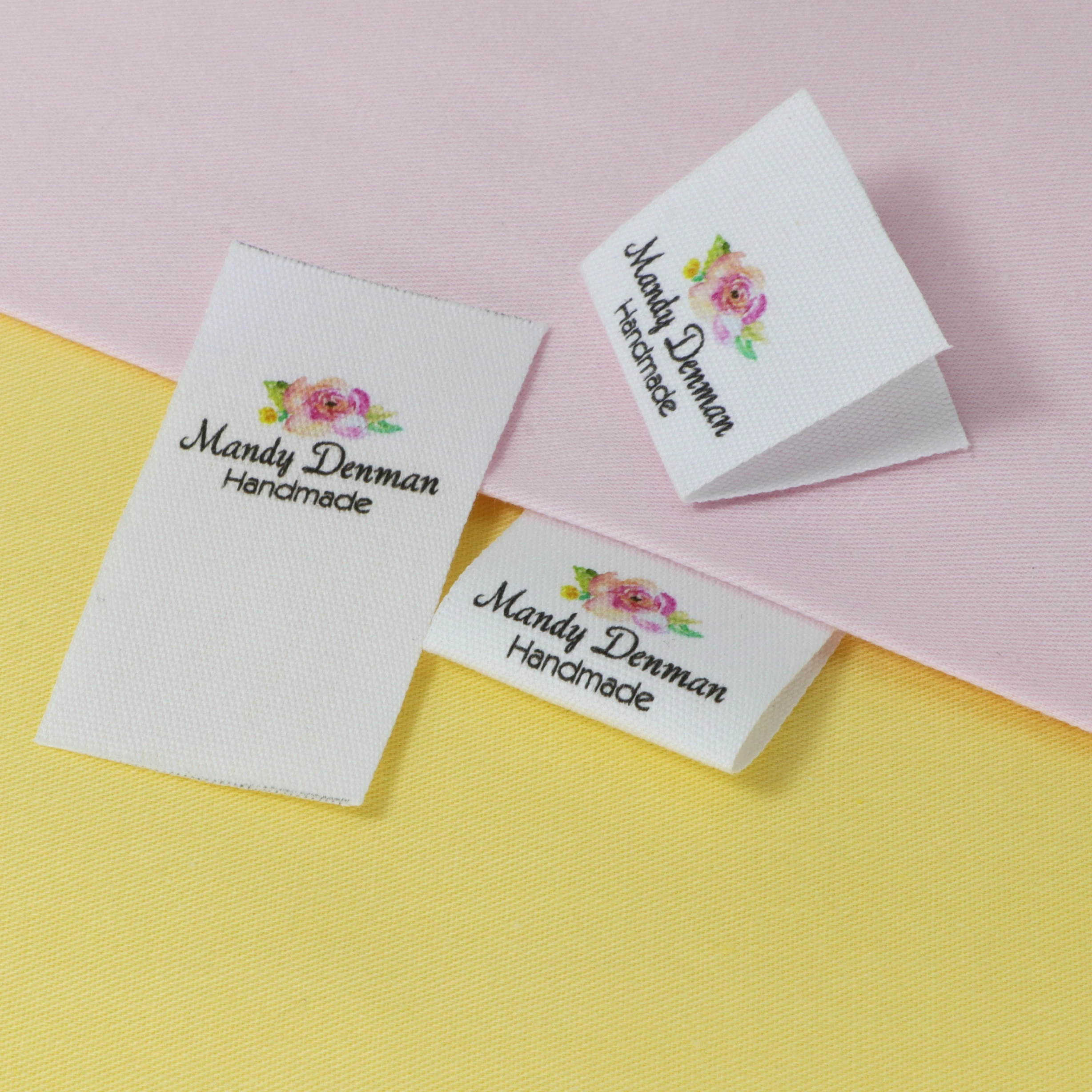 Custom-Sewing-label-fold-Custom-Clothing-Labels-Fabric-Name-Tags-Logo ...