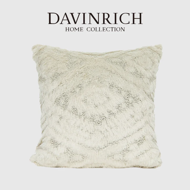 DAVINRICH-Boho-Bohemian-Cushion-Cover-Fuzzy-Faux-Fur-Plush-Accent ...