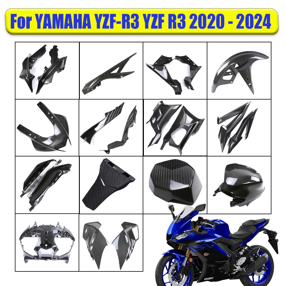 For YAMAHA YZF-R3 R3 2020 2021 2022 2023 + Carbon Fiber Exhaust Pedals ...