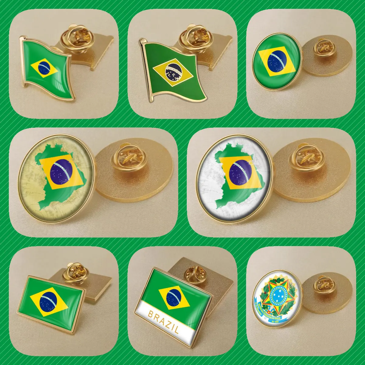 Brazil-Brazilian-National-Emblem-Flower-Map-Flag-Brooch-Badges-Lapel ...