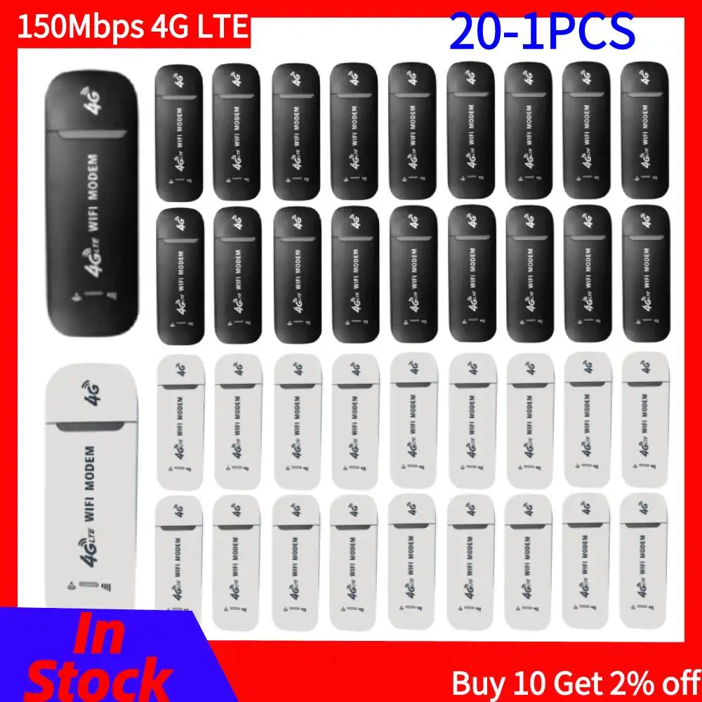 20 1 pces 4g lte sem fio usb dongle wifi roteador 150mbps modem de ...