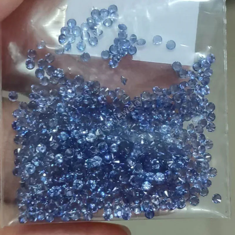 Factory Price 32# Light Middle Blue Corundum Stone 0.8 3mm 5A Round ...