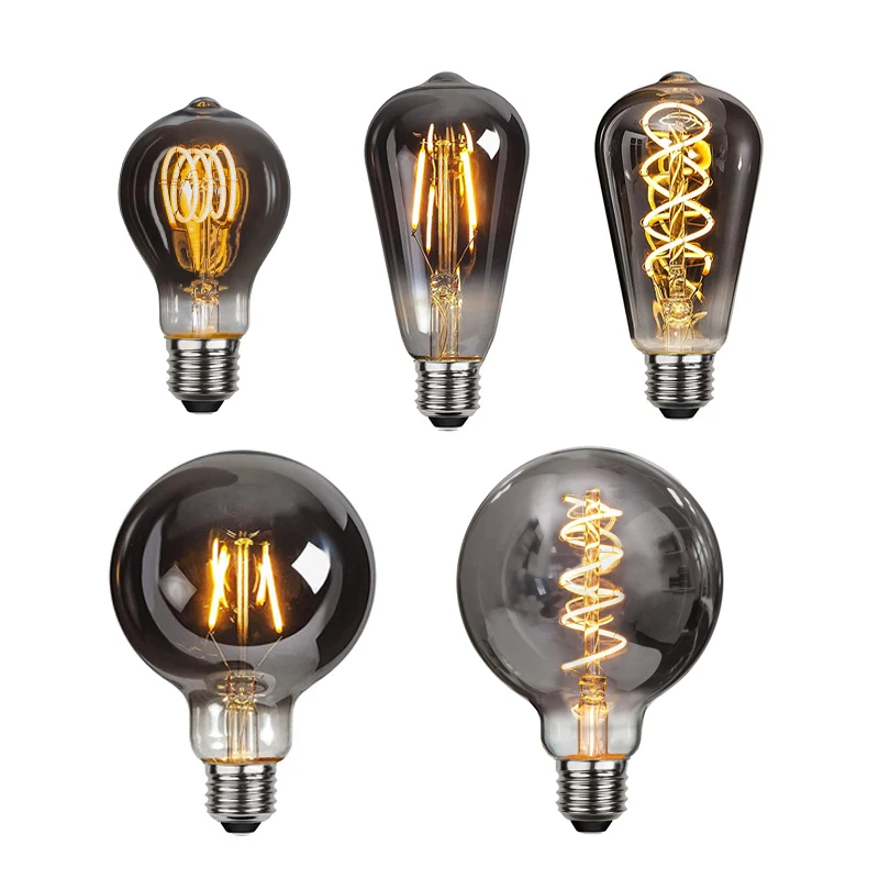 Retro-Edison-Bulb-E27-LED-Filament-Smoke-Gray-No-Strobe-2700K-Warm ...