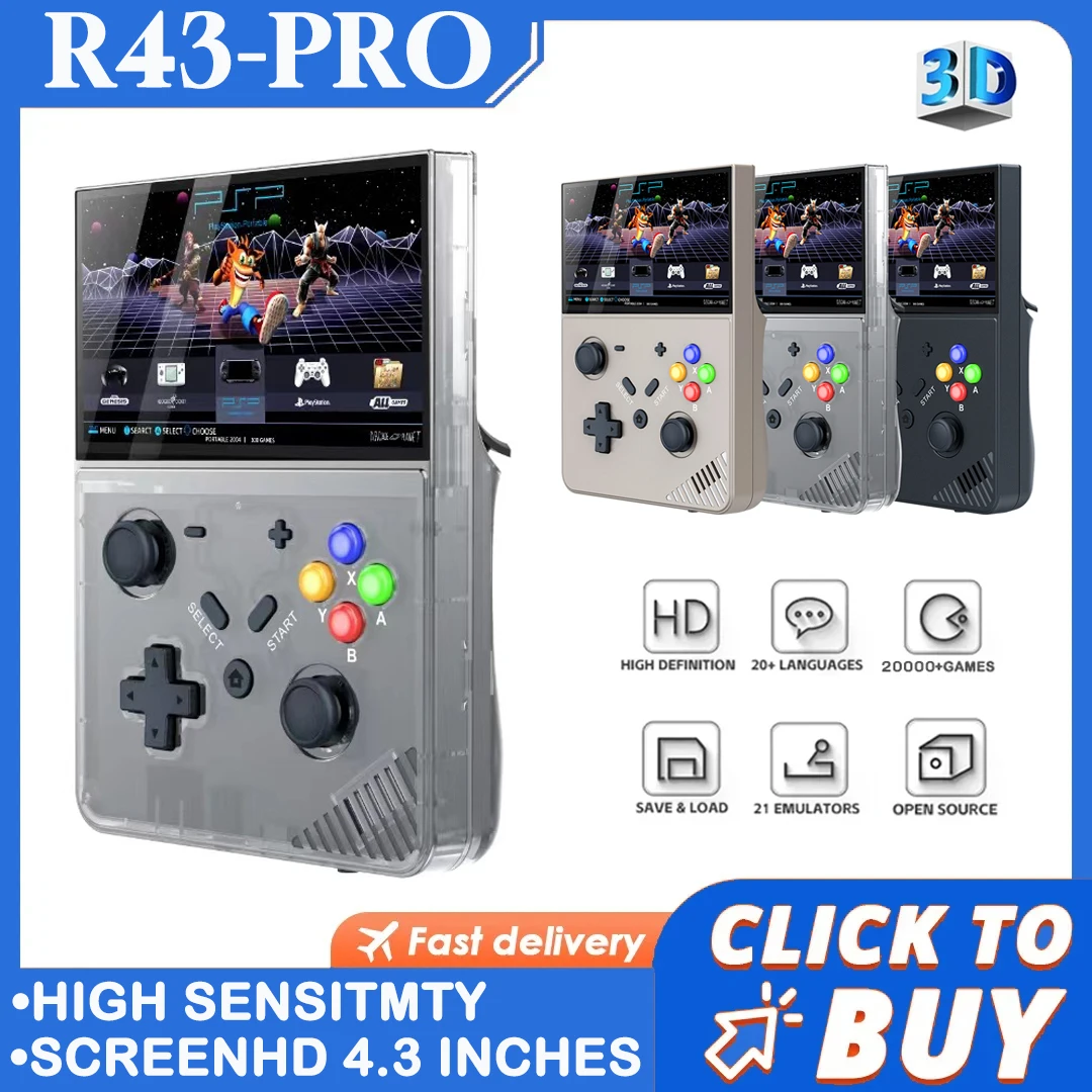 New-R43-Pro-Handheld-Video-Game-Console-Retro-4-3-inch-LED-Screen ...