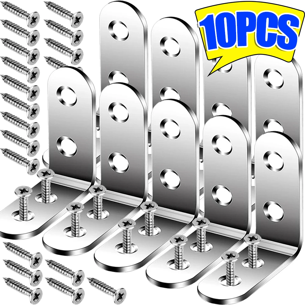 10-1pcs-90-Degree-Angle-Corner-Brackets-Stainless-Steel-Corner-Brace ...